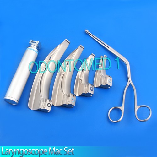 Quality Laryngoscope Mac Set 4 Blades 1- Handle EMS Anesthesia ...