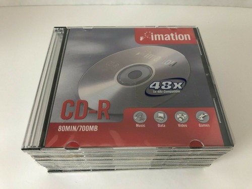 Imation CD-R 1x-48x Compatible 80 min/700 MB Sealed Package Of 12 CDs ...