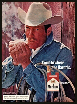 1974 MARLBORO MAN Cigarettes AD Classic Darrell Winfield Photo | eBay