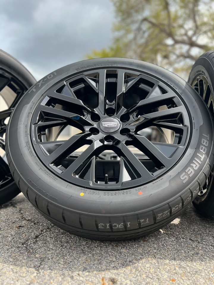 Black Chevy Silverado Wheels 22" GMC Sierra Rims 2024 Escalade Tires ...