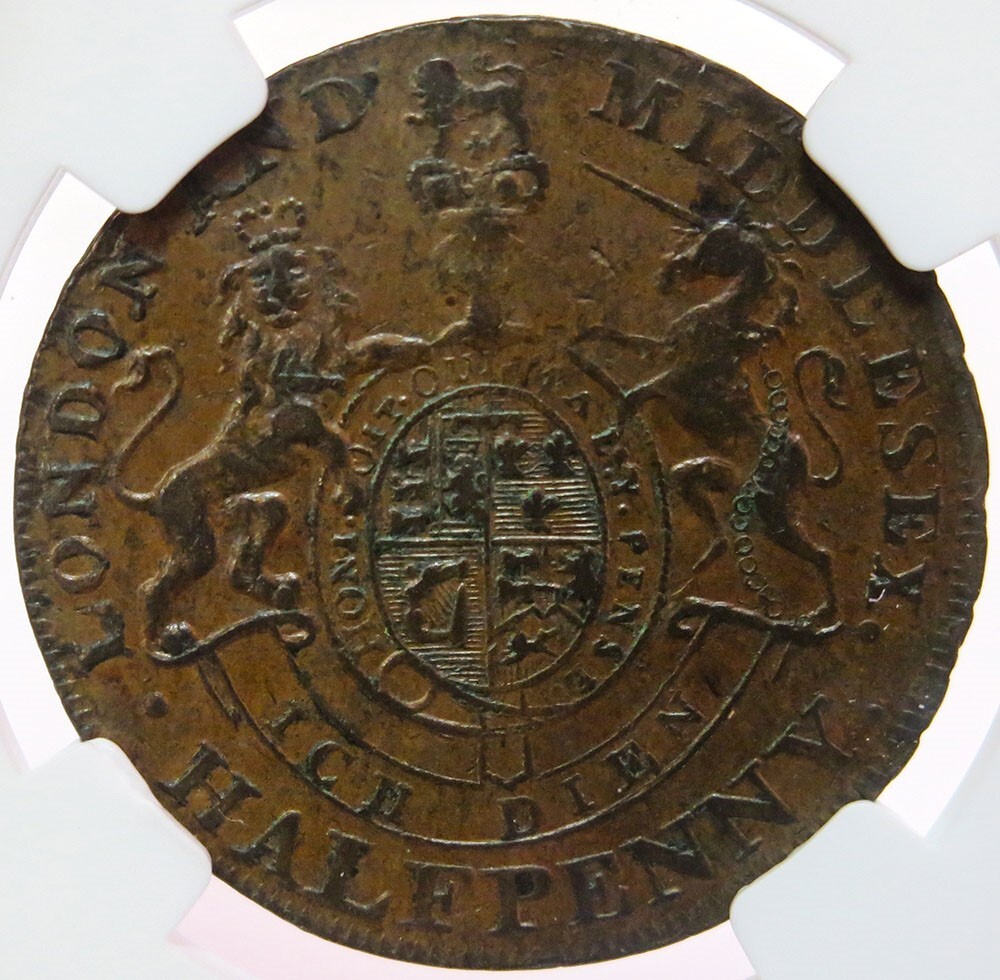 1790s GREAT BRITAIN 1/2 PENNY PRINCE OF WALES LANCASTER NGC AU 55 BN D ...