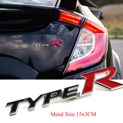 ฺิBlack Metal Logo Emblem TypeR Size 15.0x3.0cm For Honda | eBay