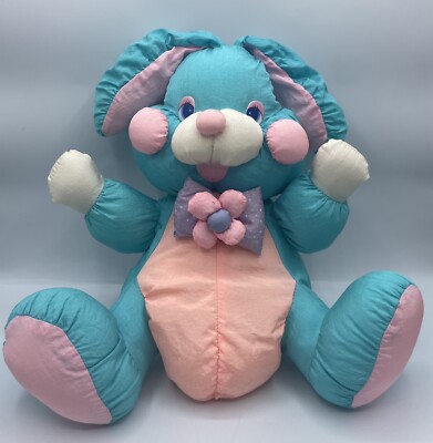 Vintage Dan Dee Easter Bunny Rabbit Neon Pink Plush Puff A Lump Style ...