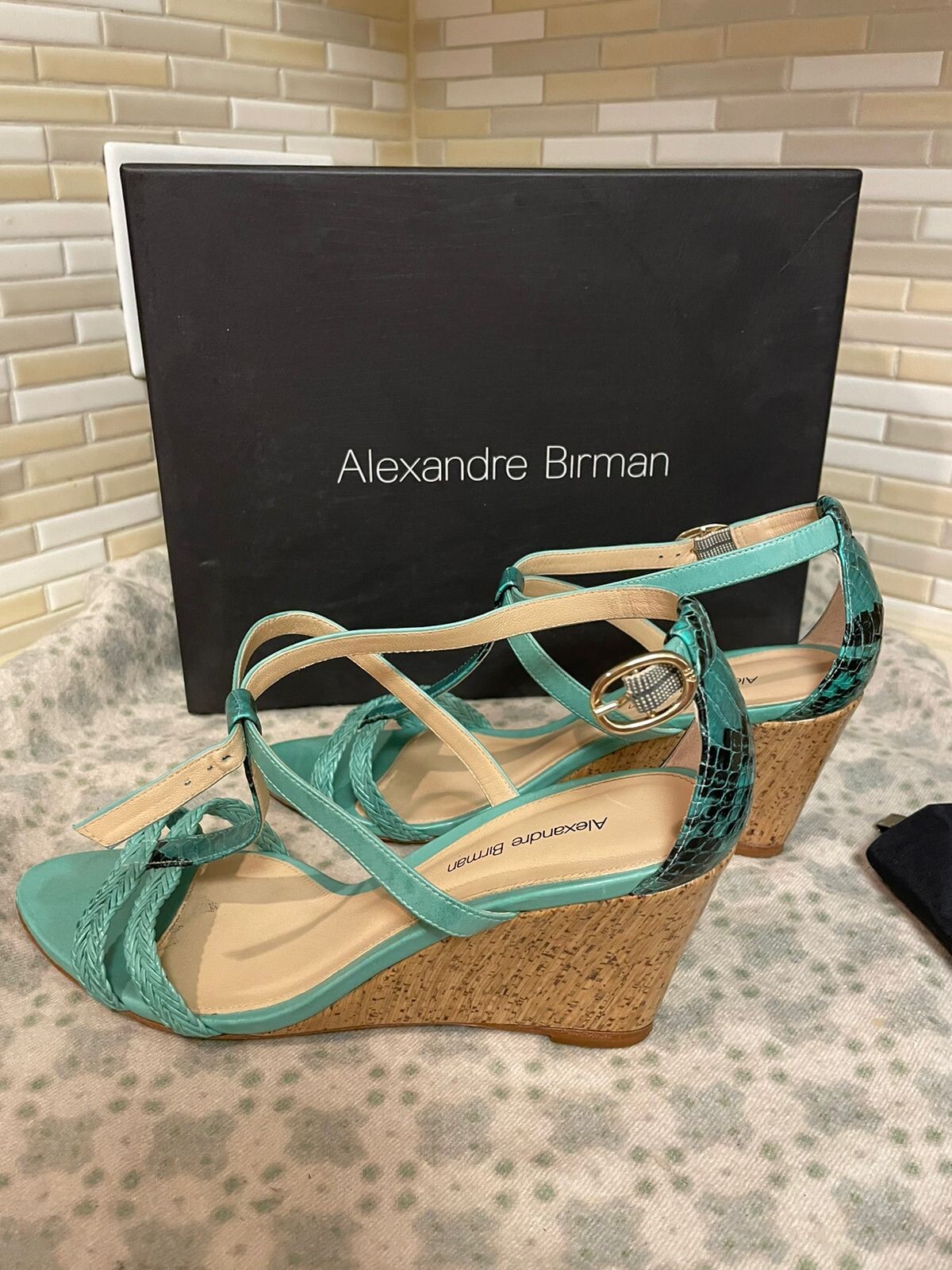 Alexander Birman gently worn mini wedge sandal. - Gem