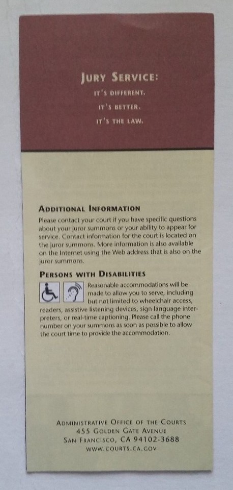Court And Community Jury Service Brochure For California 2000s Pamphlet ...
