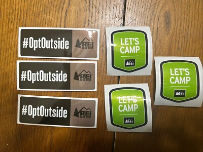 REI Co-Op OptOutside Let’s Camp Sticker 6 Pack | eBay