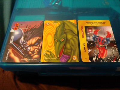 Marvel Overpower Card Game Lot Of 3 Crossbow Deadpool Sauran mint cards ...