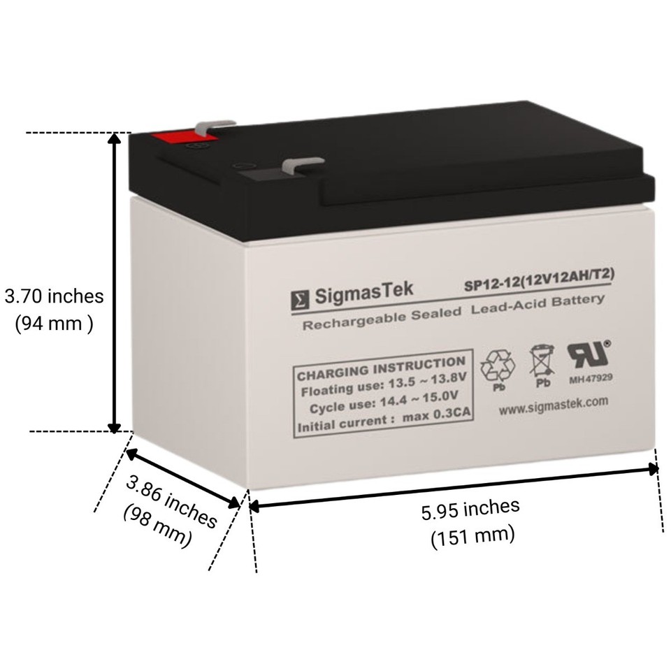 12V 12Ah Rechargeable Battery Replacement for Eaton Powerware 9120 ...