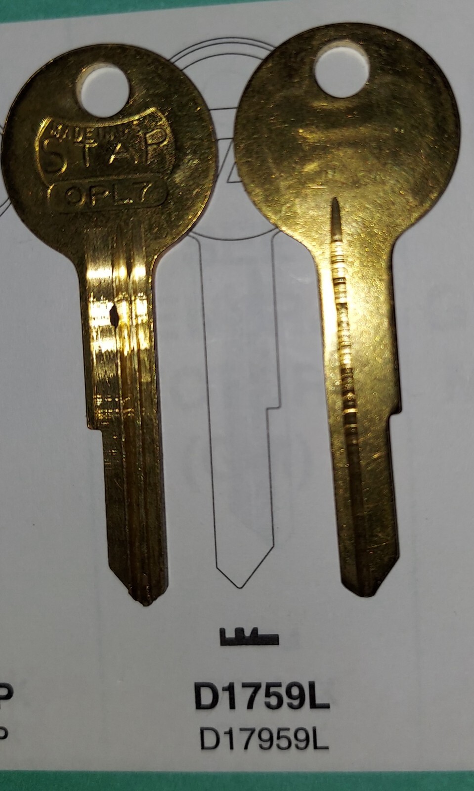 Chrysler, Dodge, Plymouth D1759L, 1759P, 1764S, Y141, OLP 4/7 Key Blank ...