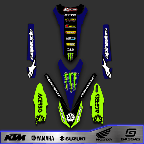 2015-2020 YAMAHA YZ 125 250 GRAPHICS KIT DECALS DECO YZ125 YZ250 2019 ...