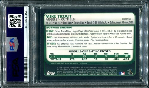 Mike Trout 2011 Bowman Chrome SUPERFRACTOR RC ROOKIE Auto *READ*!!! 1/1 ...