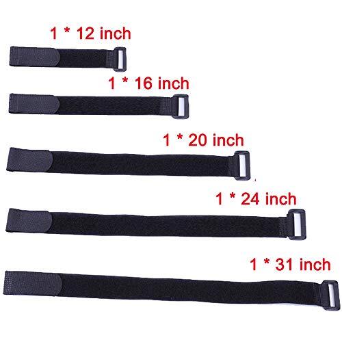 10 Pack Fastening Nylon Strap w/ Buckle, Self-Adhesive Hook & Loop ...