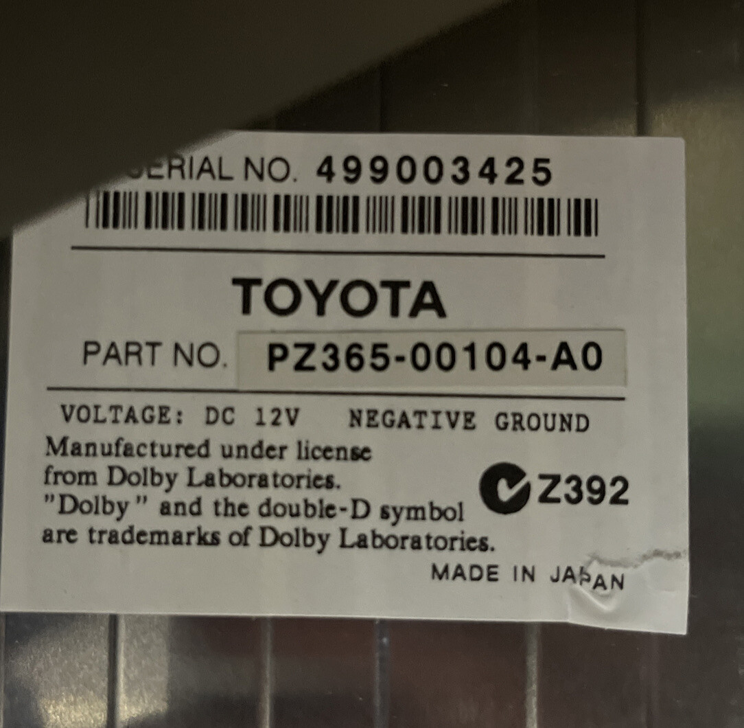 Toyota Lexus DVD Disc Player With Screen Assembly PZ365-00104-A0 ...