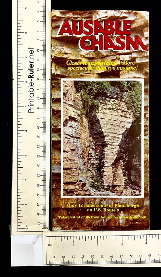 1976 Ausable Chasm Adirondack New York Caves Vintage Travel Brochure ...