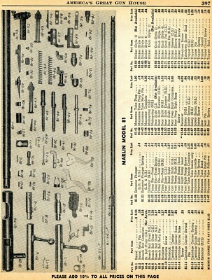 1958 Print Ad of Marlin Model 81 Rifle Parts List | eBay