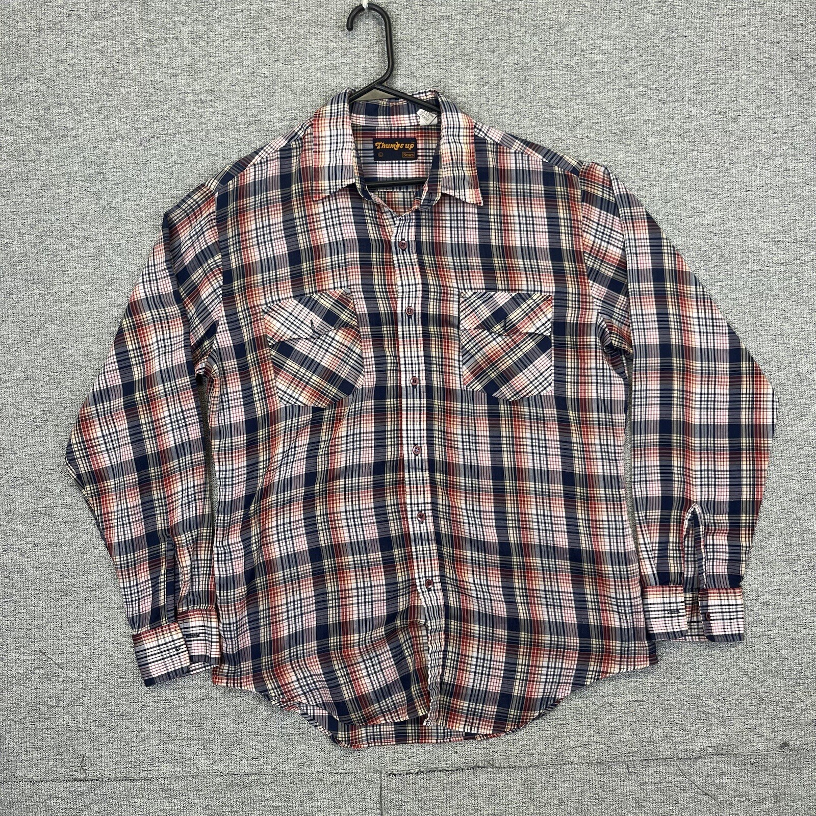 Vintage 70s Plaid Flannel Shirt Multicolor Western Th… - Gem