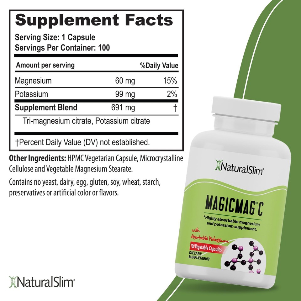 NaturalSlim MagicMag C Magnesium Citrate Capsules – Magnesium ...
