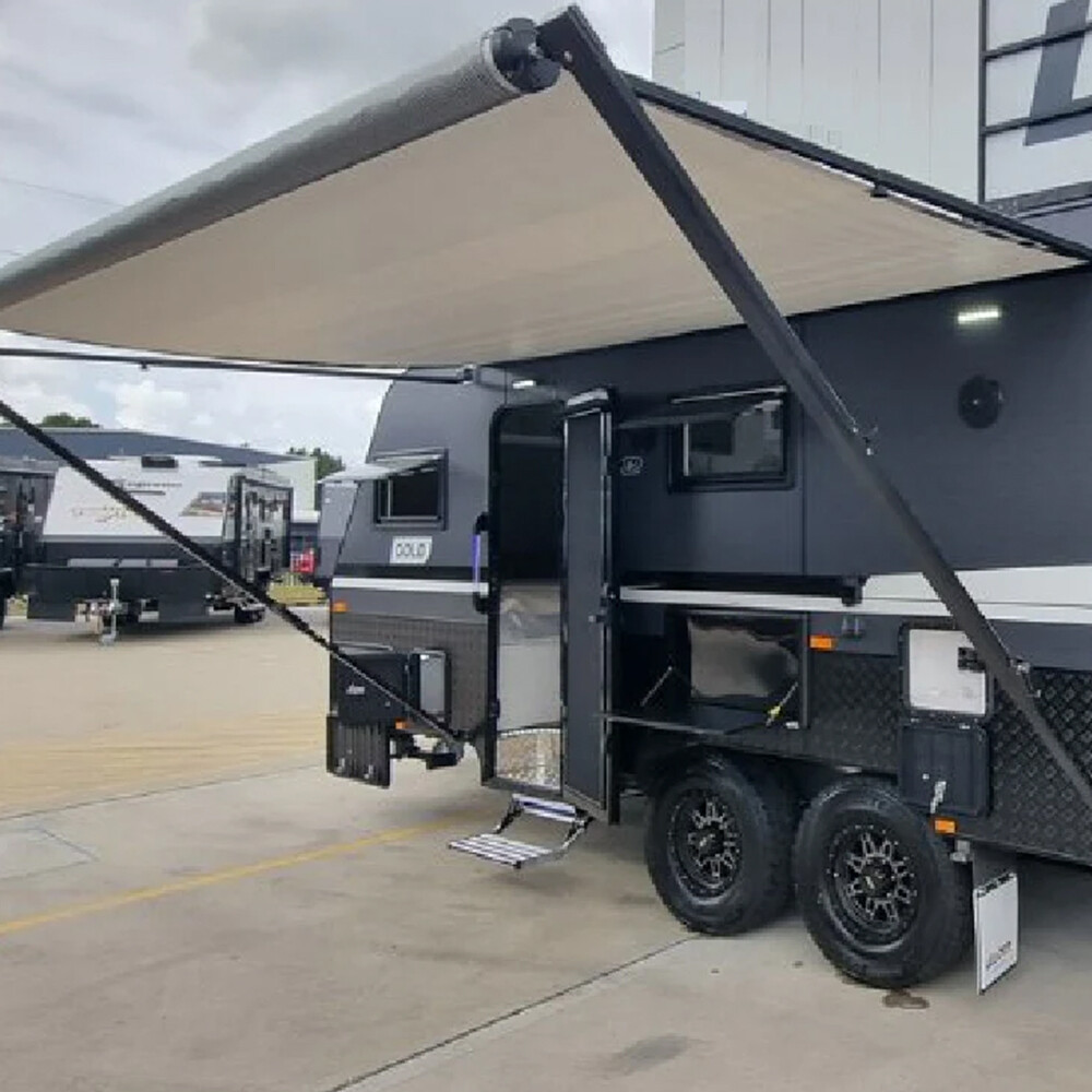 Awnlux Retractable Roll-Out Caravan Awning Black Frame | eBay Australia