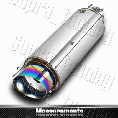 4" Fireball Rainbow Burnt Tip Stainless Exhaust Muffler 2.5" Inlet ...