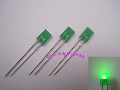 1000pcs, 2x5x7mm Green Diffused Rectangle LED Rectangular Leds Light ...