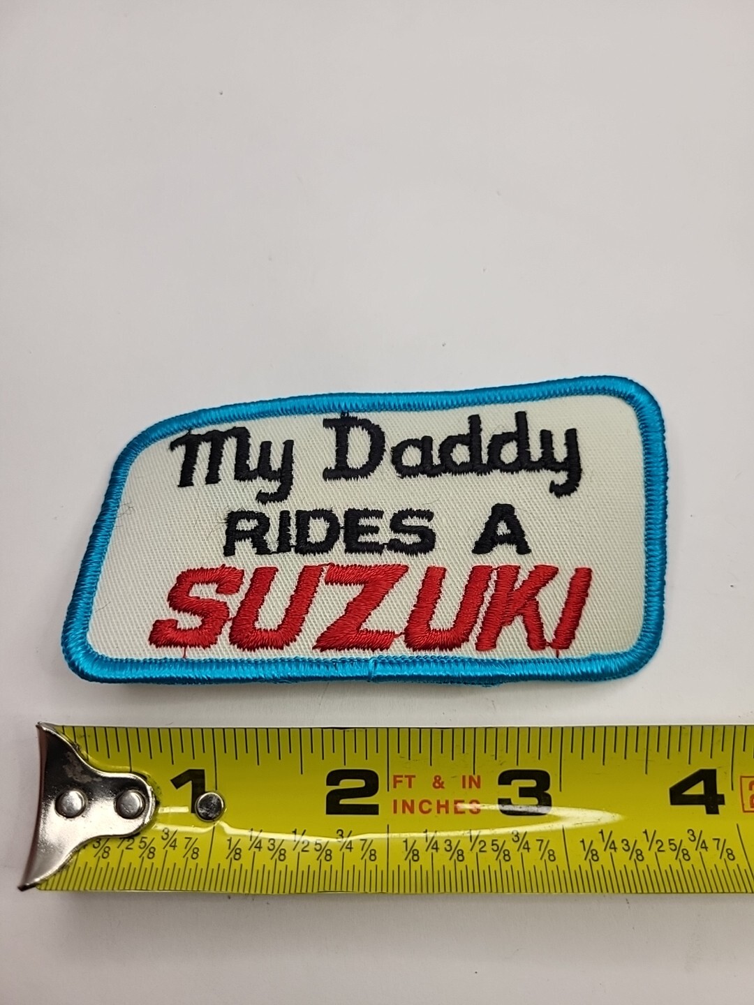 Vintage "My Daddy Rides a Suzuki" Motorcycle Biker Riding Iron On Patch ...