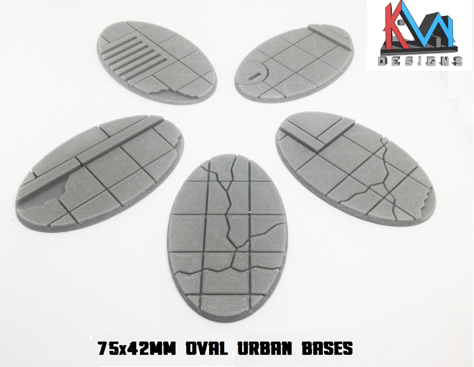 3D Printed - 75x42mm Cavalry Scenic Urban City Street Bases - Set of 5 ...
