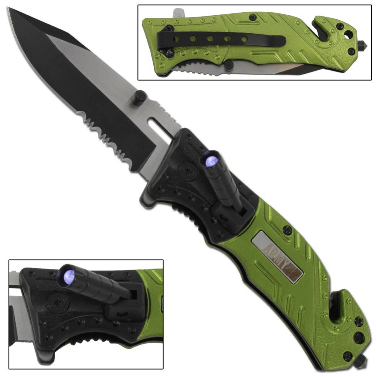 Lethal Defender Army Spring Assist Folding Knife | Tactical Rescue | eBay