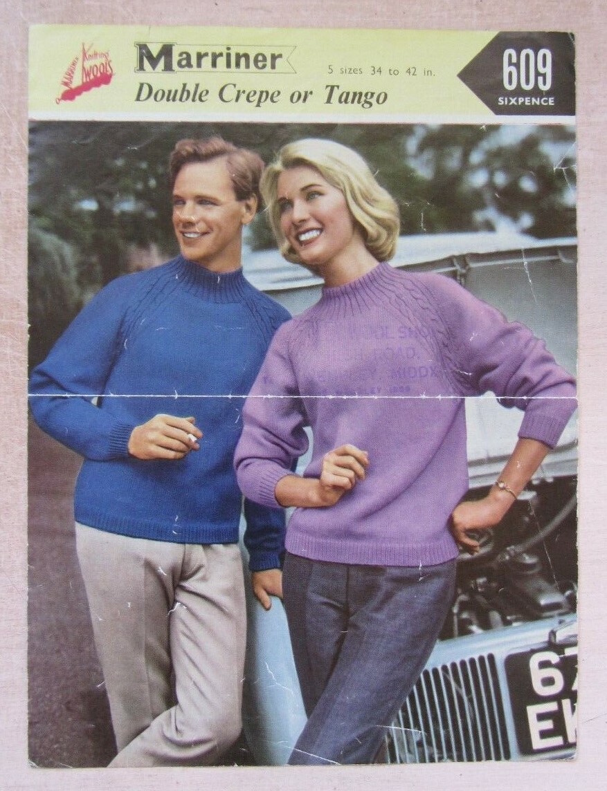 Marriner Ladies Vintage Knitting Pattern For Cable Jumpers For Him ...