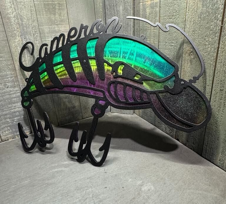 Metal Fishing Lure Custom Name Plasma Cut Sign Art Fishing Lake | eBay