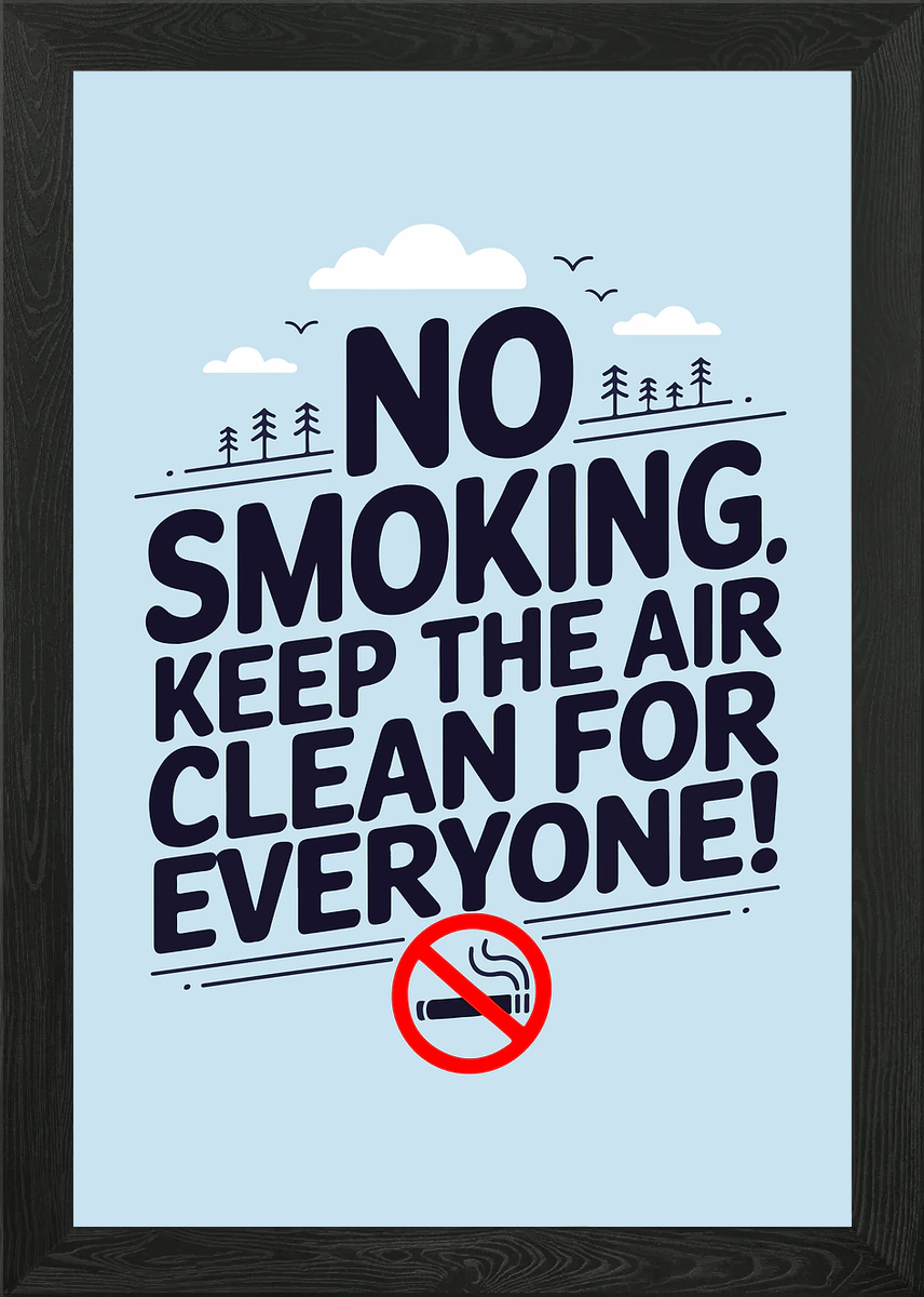 No Smoking. Keep the air clean Post Framed Wall Art Poster Canvas Print ...