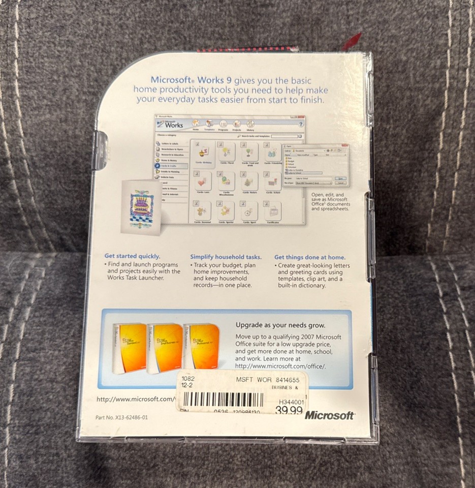 Microsoft Works 9 Windows Software Tool Word Processor Spreadsheet ...