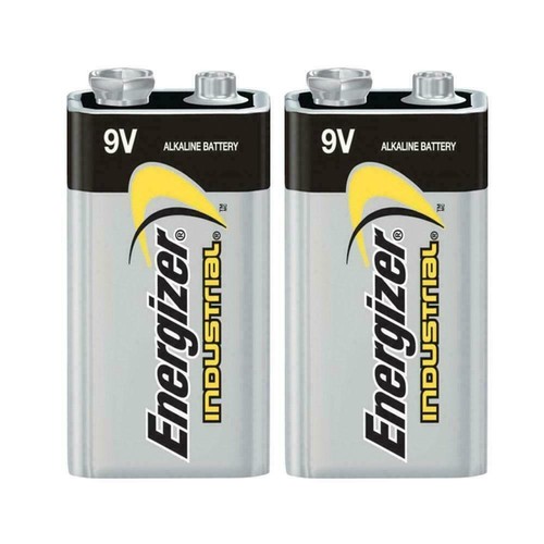 2x Energizer 6LR61 Industrial 9 Volt Batteries Long-lasting Alkaline ...