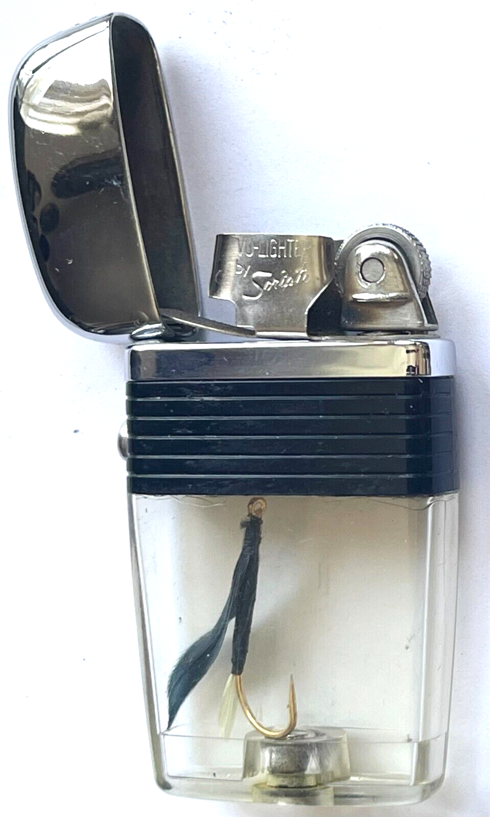 GREAT VINTAGE 1960's SCRIPTO BLACK FLOATING FISHING LURE FUEL CIGARETTE ...