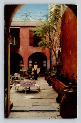 Postcard Spanish Courtyard Royal St New Orleans Louisiana Patio Wishing ...