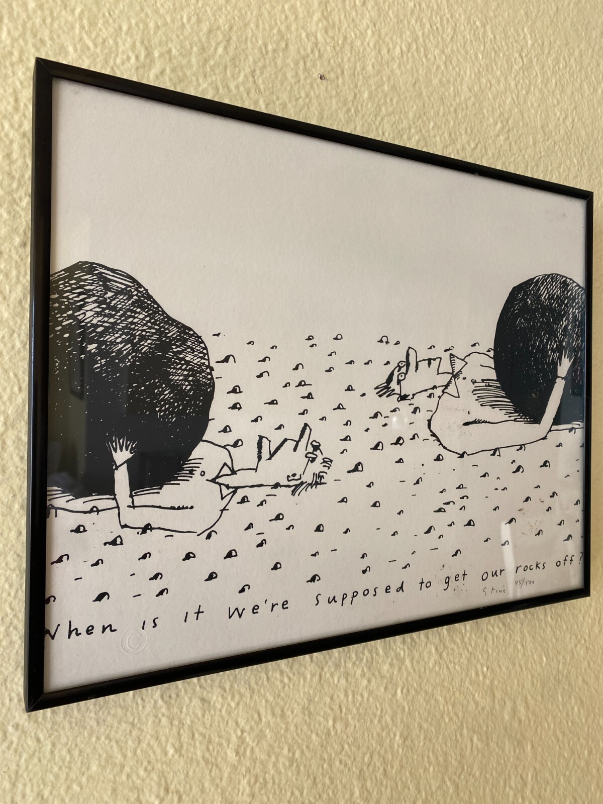 VIntage, signed Richard Stine, framed, limited edition 45/500 art, 11.5 ...
