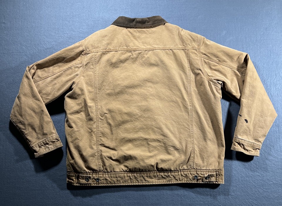 Woolrich Chore Coat Mens 2XL Brown Duck Canvas Sherpa Lined Barn Jacket ...
