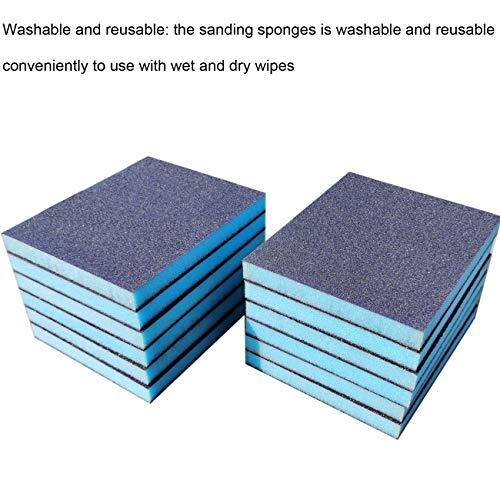 12 Pack Sanding Sponge Blocks Reusable Drywall Sander Sponges, 100 Grit ...