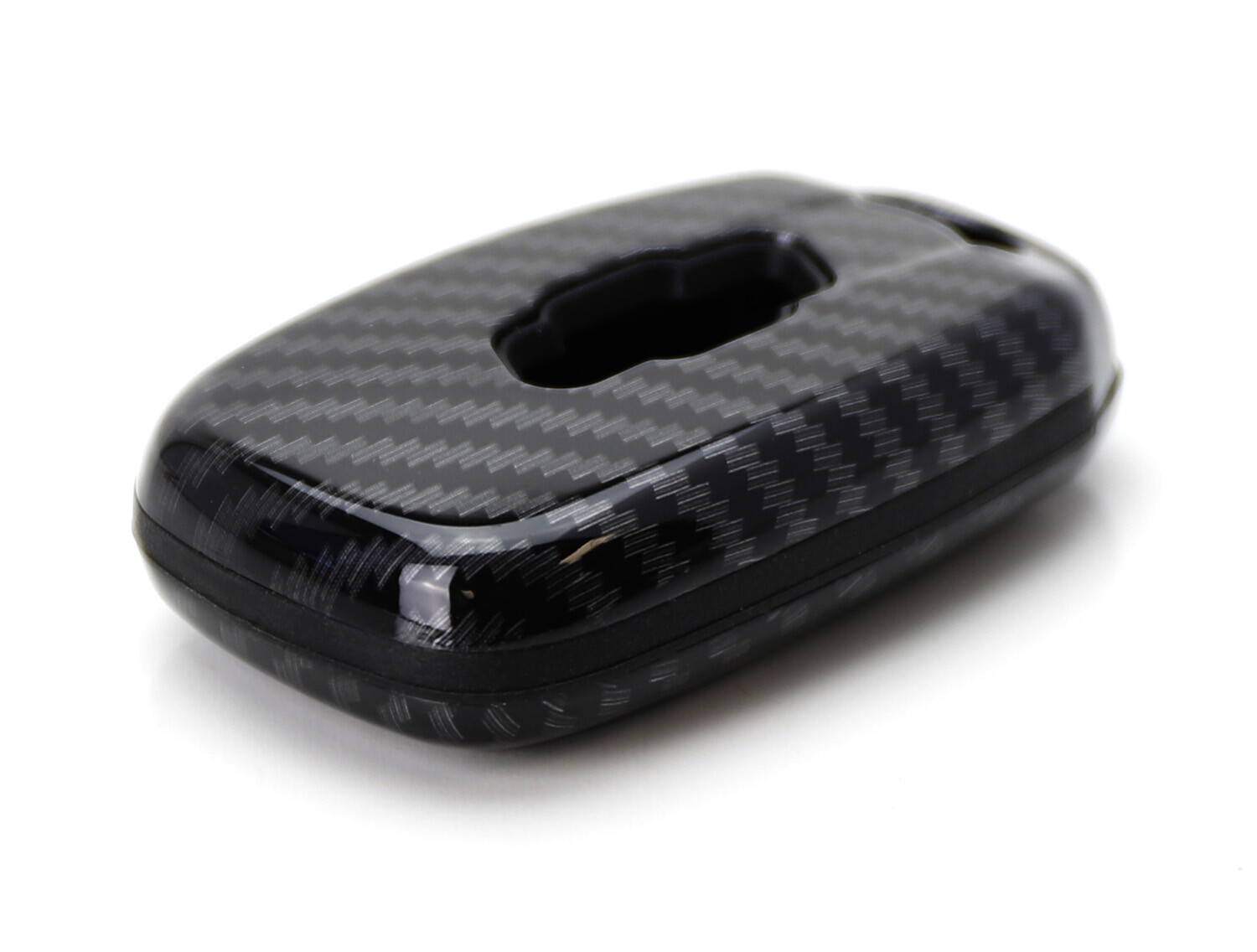 Carbon Fiber Pattern Smart KeyFob Shell w/Black Silicone Keypad Button ...