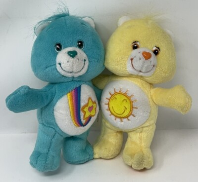Care Bears Cuddle Pairs Hugging 7" Thanks-A-Lot & Funshine Bear 2003 ...