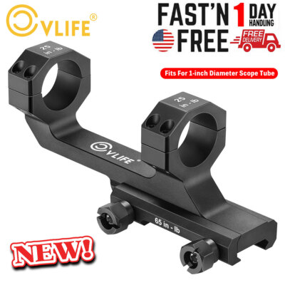 1" High Profile One-Piece Dual Ring Cantilever Offset Rifle Scope Mount ...
