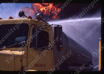 sl92 Original slide 1990’s Los Angeles LAFD Shell Oil /storage tank on ...
