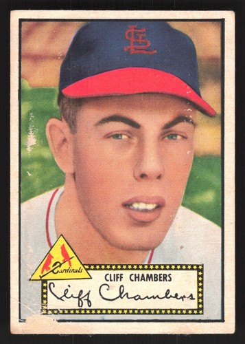 1952 Topps Cliff Chambers #68 - St. Louis Cardinals - Black Back PR ...