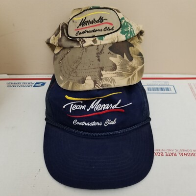 Lot of 2 VTG 90s Menards Contractor Club Hats Home Depot Lowes Workwear ...