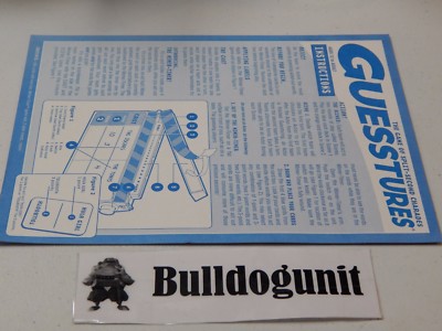 2003 Guesstures Second Edition Board Game Instruction Card Sheet Only ...