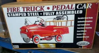 Gear Box Fire Truck Pedal Car Limited Edition Metal Stamped Steel Body ...