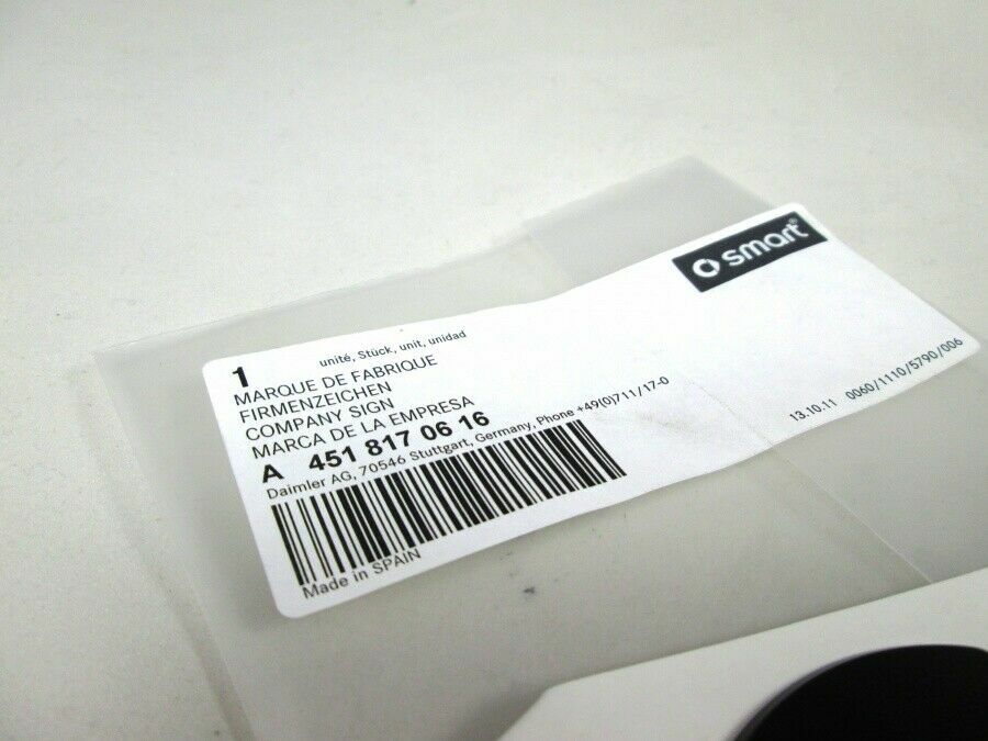 Genuine Black emblem logo sticker hood badge Smart ForTwo BM 451 | eBay