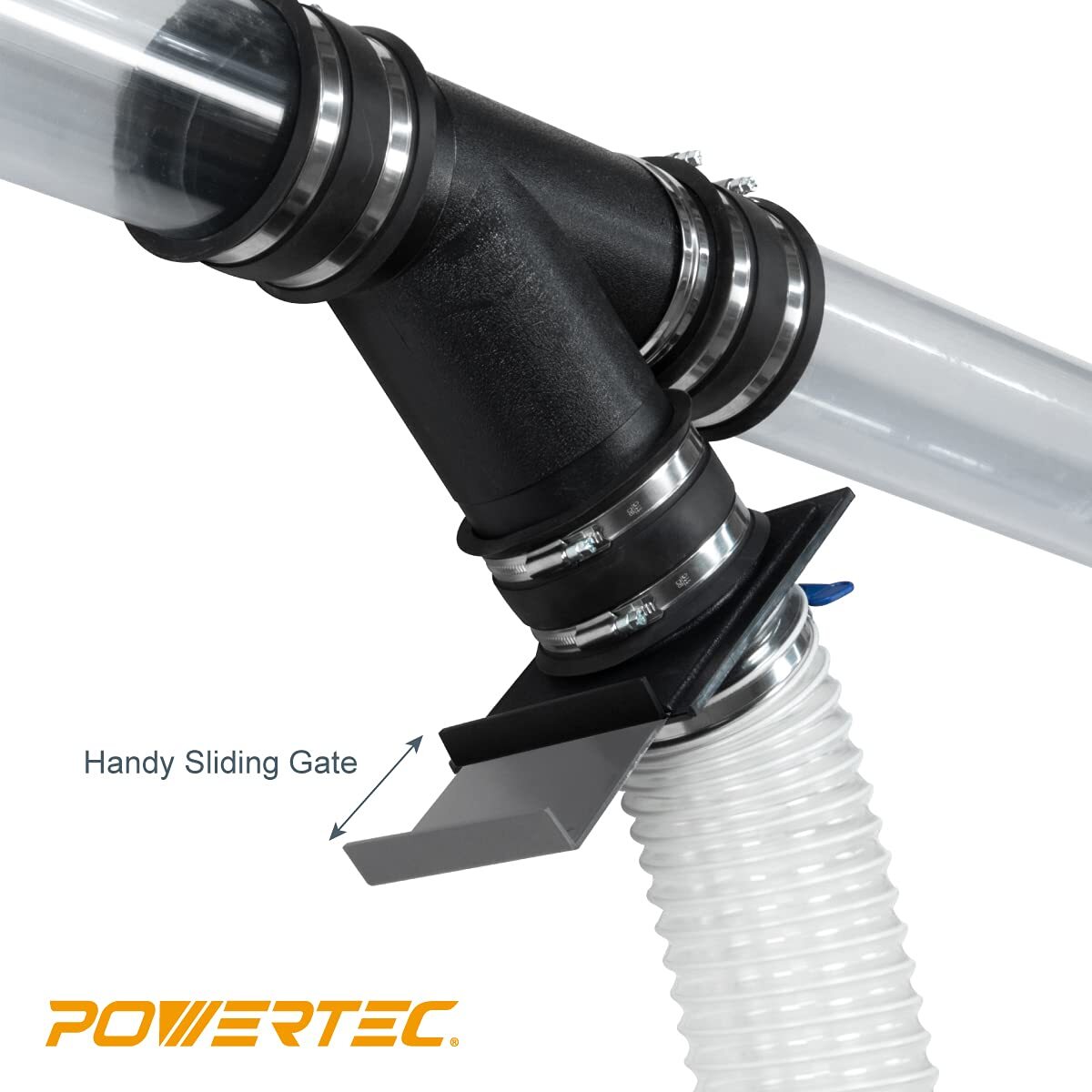 2 1/2 Dust Collection Fittings POWERTEC 2-1/2\" Aluminum Blast Gates ...