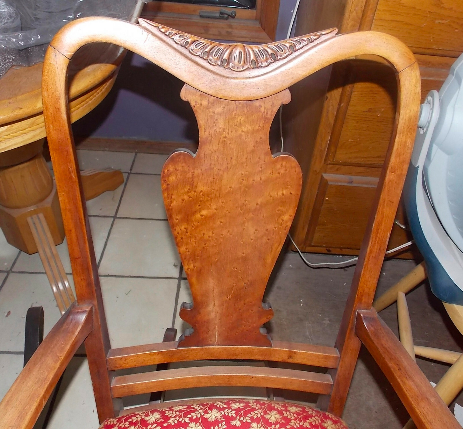 Carved Birdseye Maple Rocker / Rocking Chair (R76) | eBay