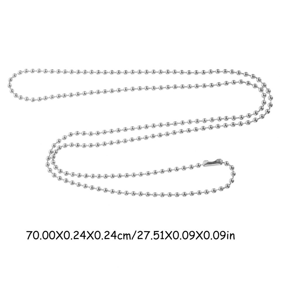 Military Dog Tag Necklace Chain Stainless Steel Beads Chain Metal Dog ...