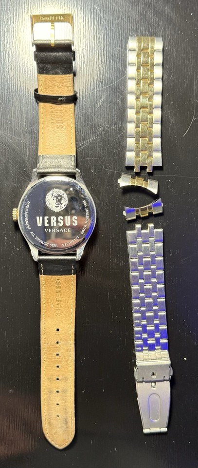 Versus Versace Men’s Watch With Swappable Leather And Metal Bracelet | eBay